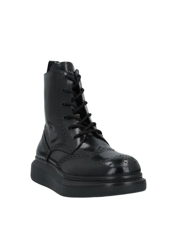 Alexander McQueen Leather Wingtip Lace-up Wedge Ankle Boots