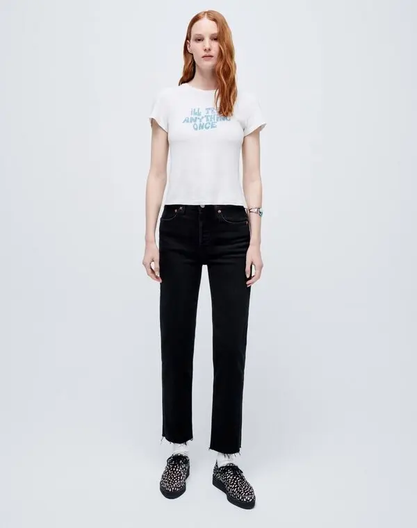 RE/DONE 70s Stove Pipe High-waisted Jeans - Black
