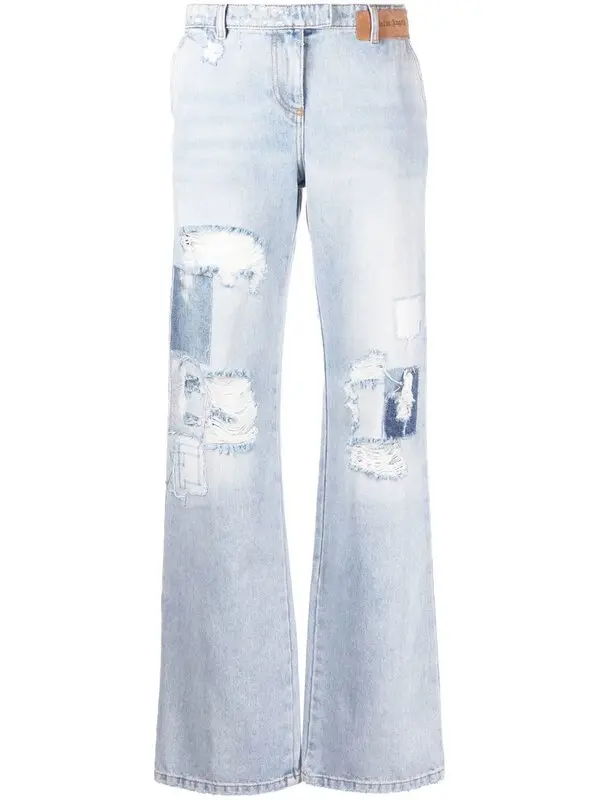 Palm Angels Ripped Straight-leg Jeans