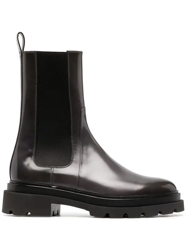Santoni Patent-finish Chelsea Boots - Grey