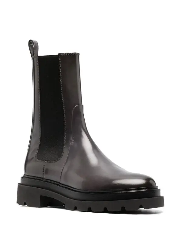 Santoni Patent-finish Chelsea Boots - Grey