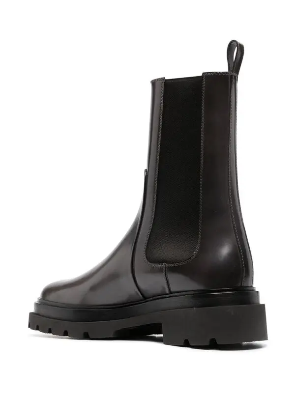 Santoni Patent-finish Chelsea Boots - Grey