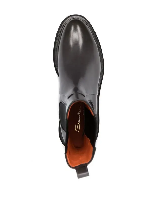 Santoni Patent-finish Chelsea Boots - Grey