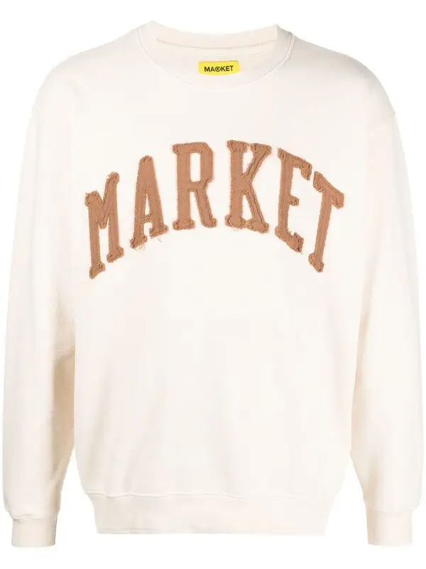 MARKET Embroidered-logo Sweatshirt - Neutrals