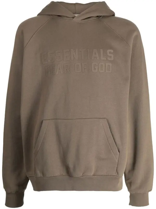 Fear Of God Logo-print Hoodie - Brown