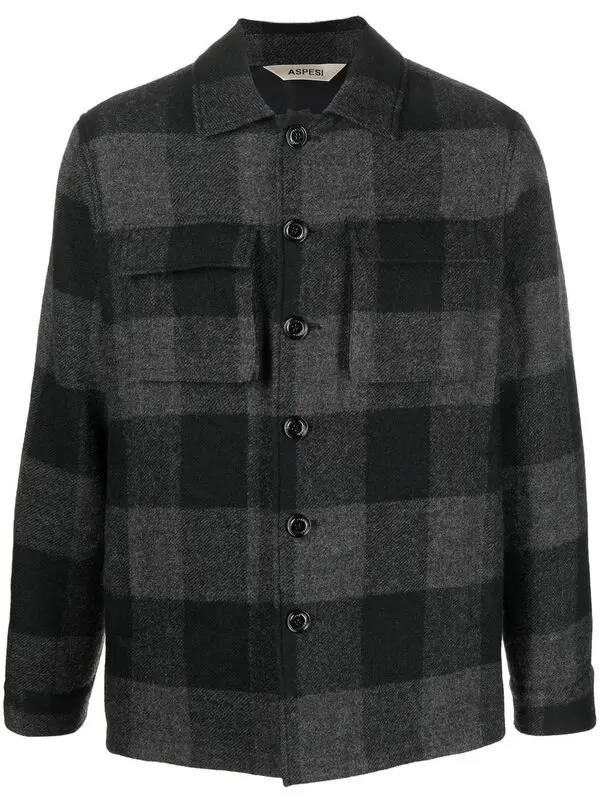 Aspesi Check-pattern Shirt Jacket