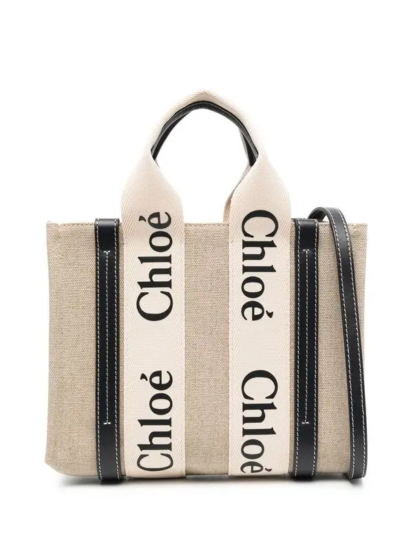 Chloé Woody Logo-strap Tote Bag - Neutrals