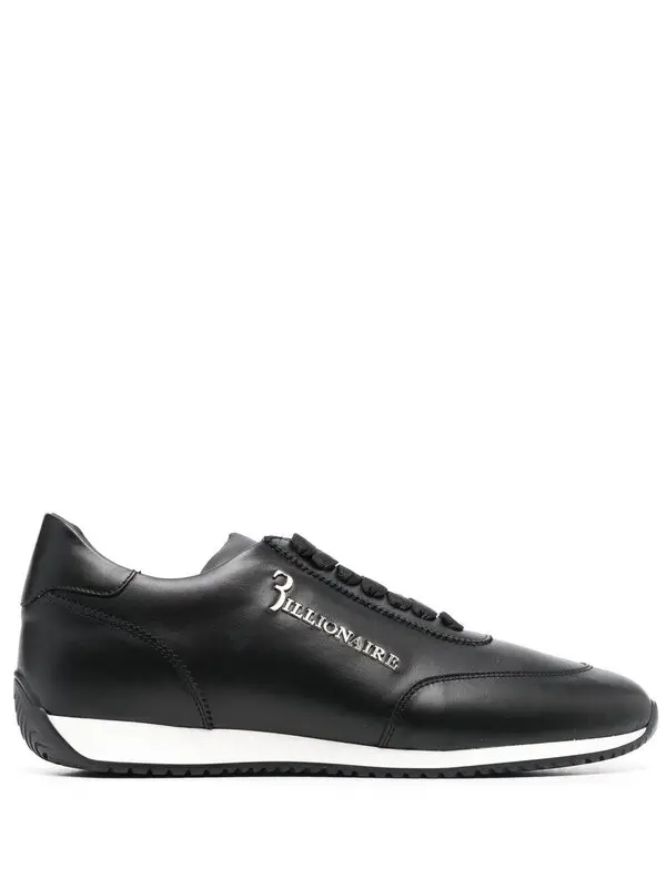 BILLIONAIRE Calf Leather Low-top Sneakers - Black