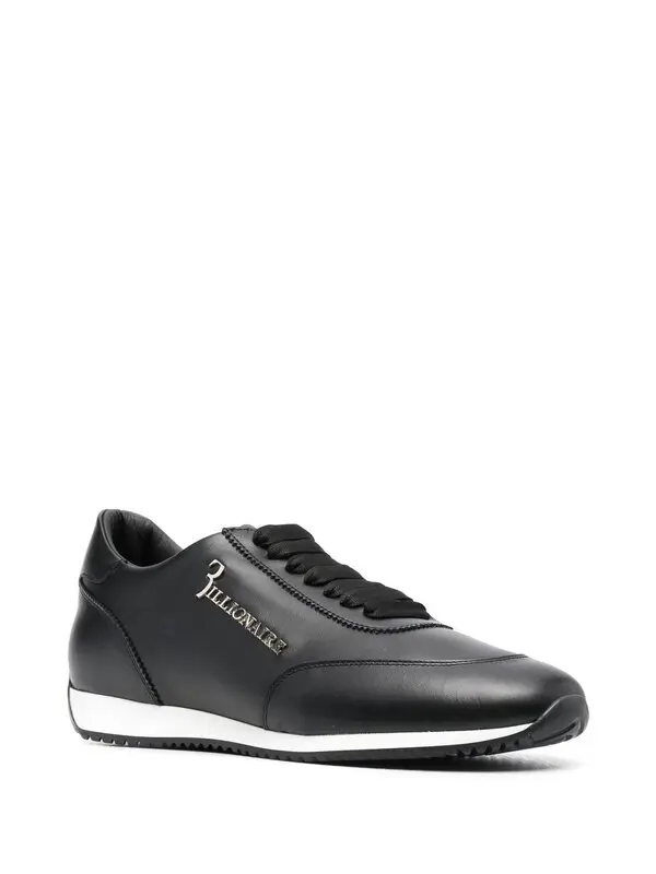 BILLIONAIRE Calf Leather Low-top Sneakers - Black