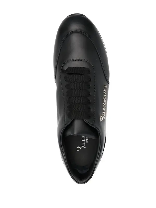 BILLIONAIRE Calf Leather Low-top Sneakers - Black