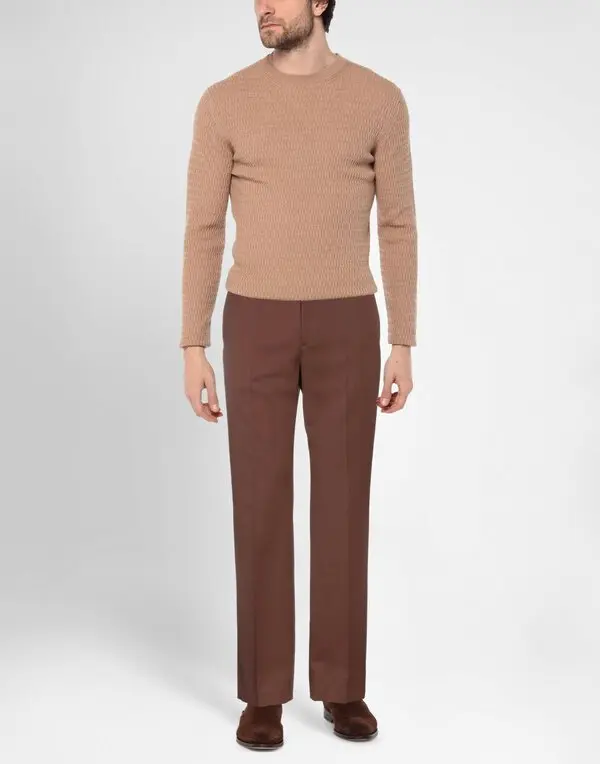 Valentino Garavani Straight Leg Virgin Wool Pants - Brown