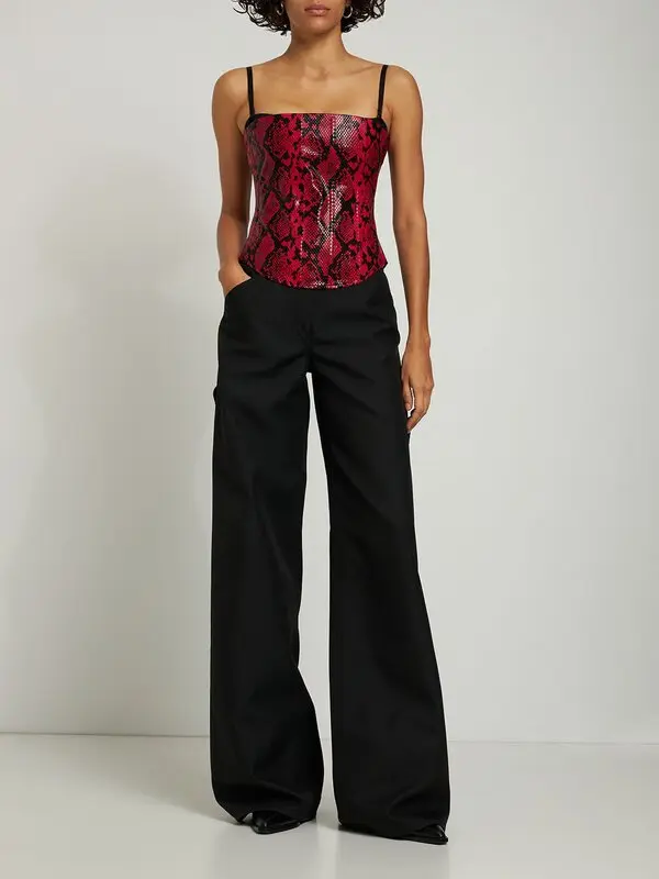 Miaou Chuck Faux Python Leather Corset