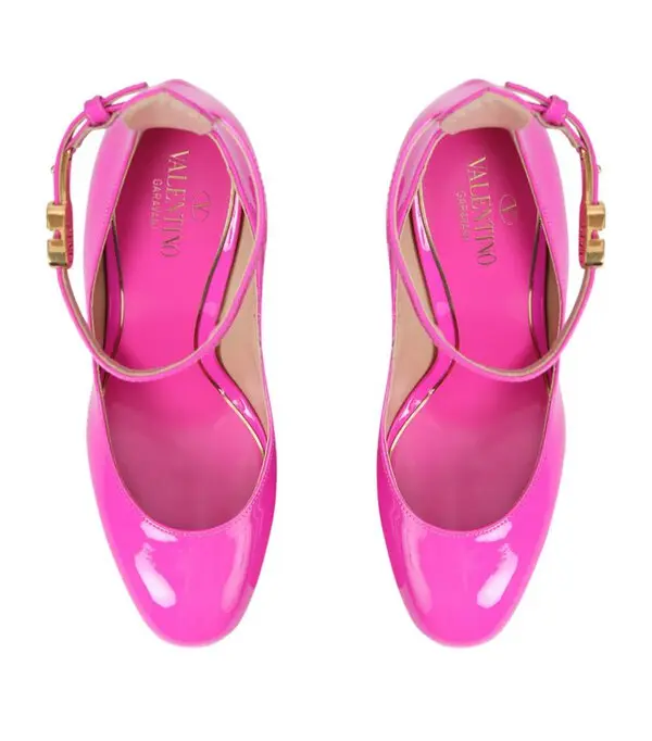 Valentino Garavani Leather Tan-go Platform Pumps 155