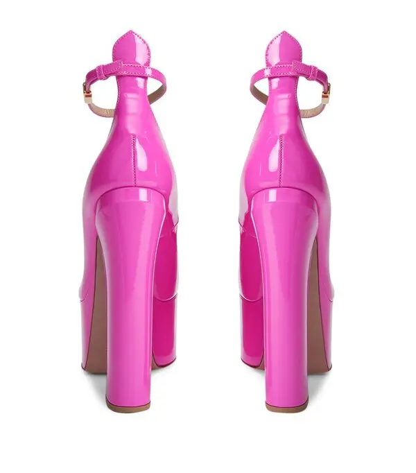 Valentino Garavani Leather Tan-go Platform Pumps 155