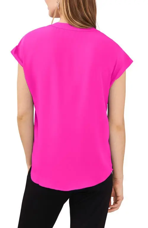 Chaus Split-neck Georgette Blouse - Fiercely Fuchsia 686