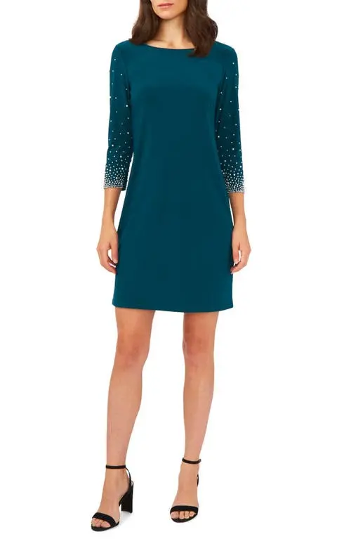 Chaus Beaded Sleeve Sheath Dress