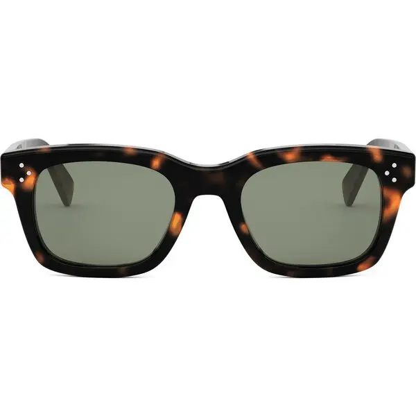 Celine 3 Dots Square Sunglasses - Dark Havana / Green