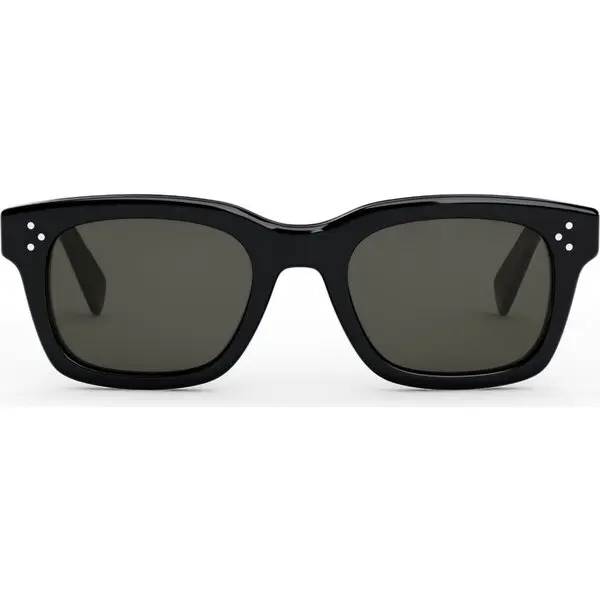 Celine 3 Dots Square Sunglasses - Shiny Black/smoke