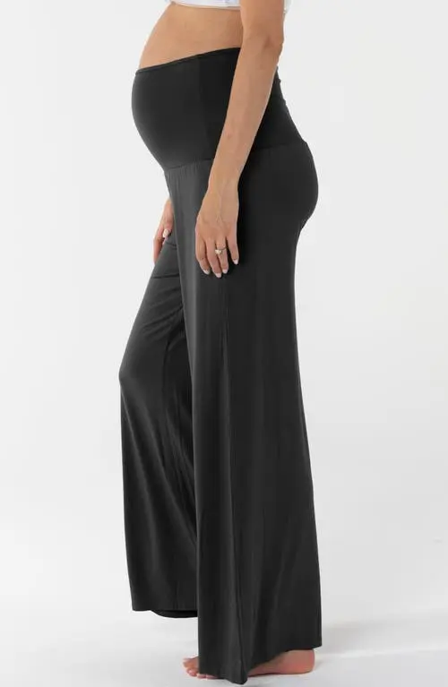 ANGEL MATERNITY Lifestyle Wide Leg Pants - Black