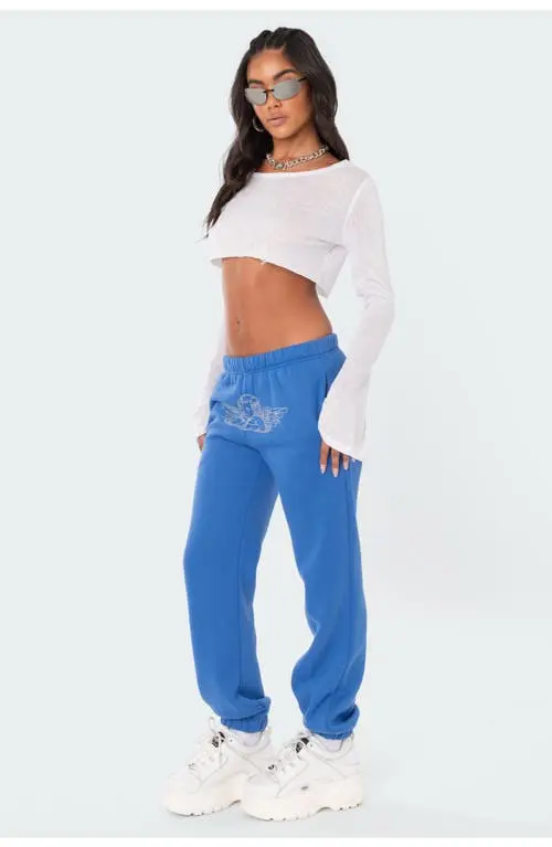EDIKTED Angie Rhinestone Sweatpants