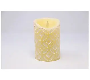 LUMINARA 5' Medallion Embossed Flameless Candle With Remote