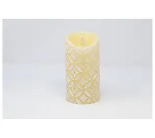 LUMINARA 7' Medallion Embossed Flameless Candle With Remote