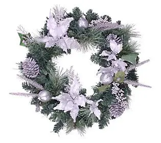 NORTHLIGHT Silver Sparkle Wreath