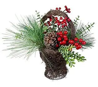 NORTHLIGHT 15' Eucalyptus Pine And Berry Grapev Ne Basket