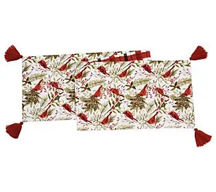 VALERIE PARR HILL 13' X 72' Cardinal Season & Plaid Table Runner Valerie - One-color