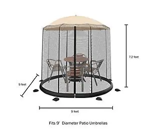 PURE GARDEN Patio Umbrella Mosquito Net For 9 Umbrellas