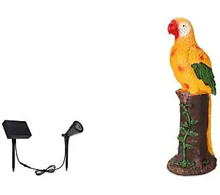 TECHKO Yellow Parrot Statue With Solar Spotligh T - One-color
