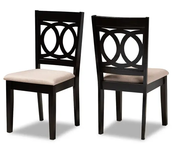 BAXTON STUDIO Lenoir Fabric Finished 2-piece Dining Chair Set - One-color