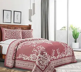 SUPERIOR Cotton Blend Oversized Bedspread And S Ham Set, King