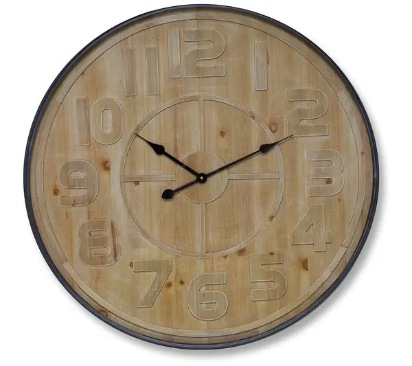 MELROSE International Wall Clock 31.5'diam Mdf/ Iron - One-color