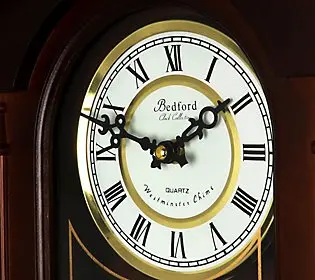 BEDFORD CLOCK COLLECTION 26.5 Inch Chiming Pendulum Wall Clock In Coloni Al Mahogany