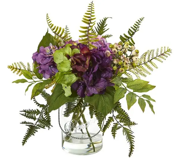 NEARLY NATURAL 14' Hydrangea & Berry Arrangement Nearly Nat Ural - One-color