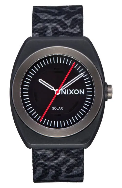 Nixon Light-wave Recycled Strap Solar Watch - Black/scribble