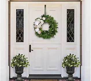 HAUTE DECOR 24' Rose Hydrangea Wreath With Grap Evine Base