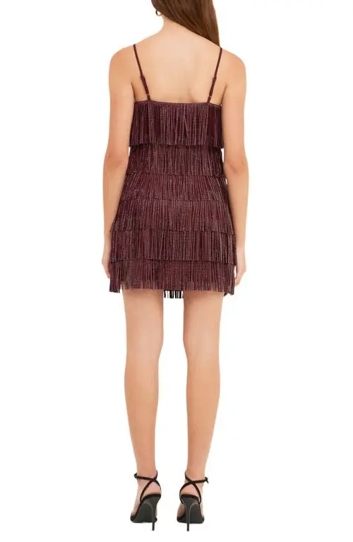 Endless Rose Beaded Fringe Mini Dress