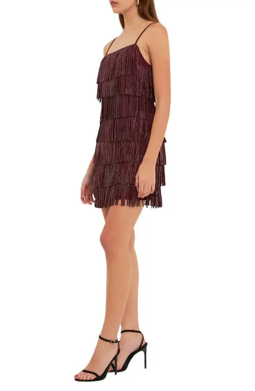 Endless Rose Beaded Fringe Mini Dress