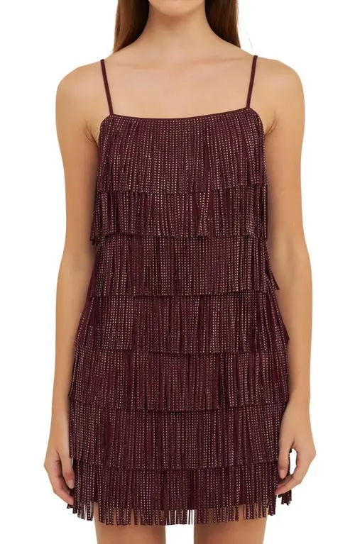 Endless Rose Beaded Fringe Mini Dress