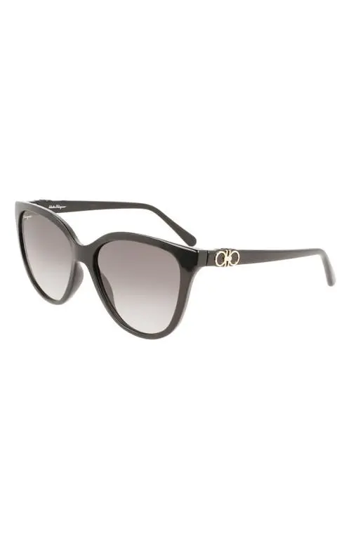 FERRAGAMO 57mm Gradient Cat Eye Sunglasses