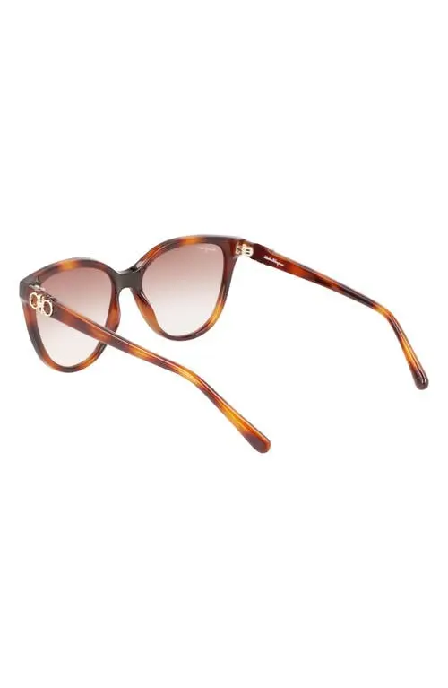 FERRAGAMO 57mm Gradient Cat Eye Sunglasses