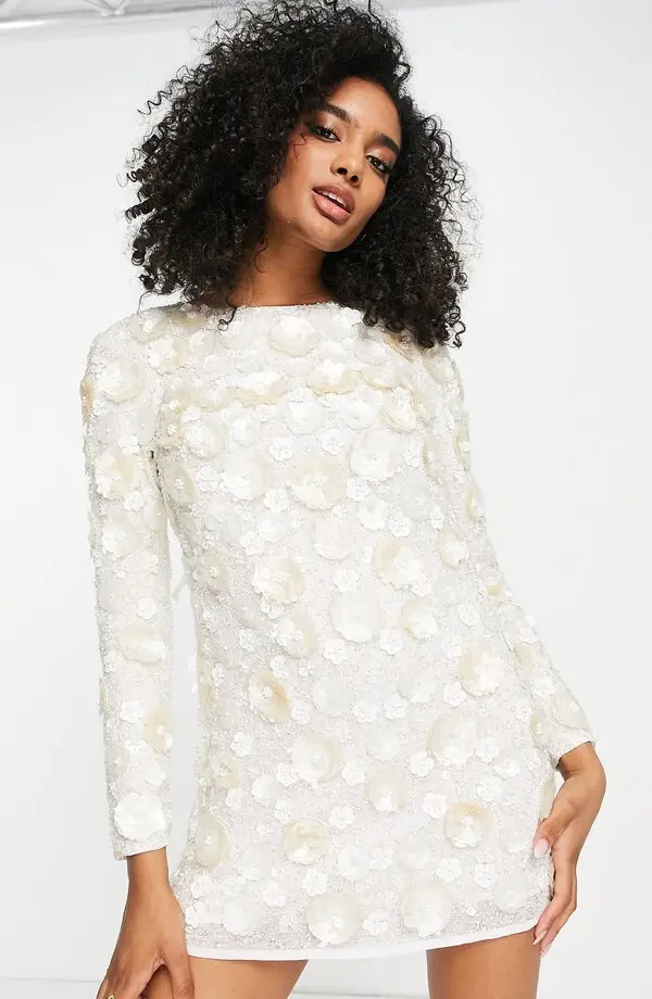 aje vera beaded dress Vera Beaded Flower Midi Dress | Ivory