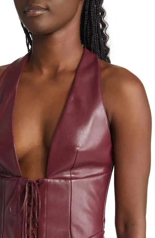 stacy adams light brown dress shoes Tan Ribbed Wrap Mini Camari Halter Dress – SABO main image 0