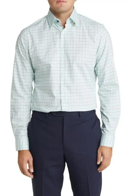 DUCHAMP Tailored Fit Plaid Dress Shirt