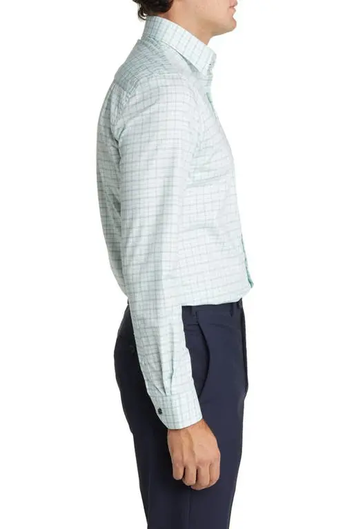 Duchamp Tailored Fit Plaid Dress Shirt - Green | Editorialist