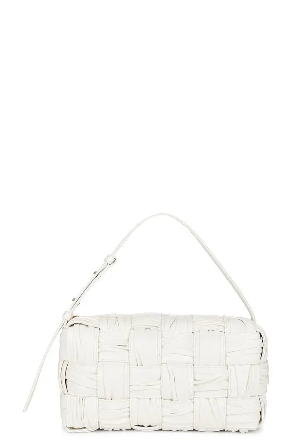 Bottega Veneta Brick Cassette Shoulder Bag In Ivory