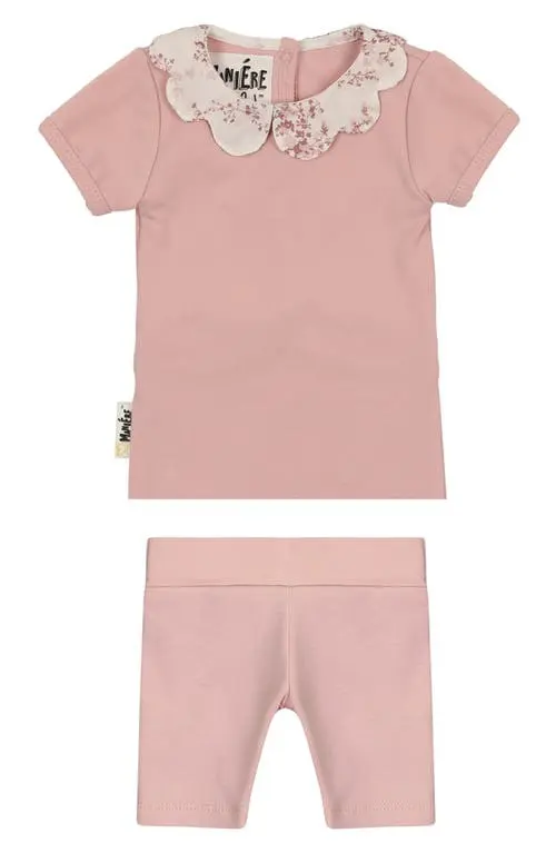 MANIÈRE Cotton Blend Shirt And Shorts Set - Blush