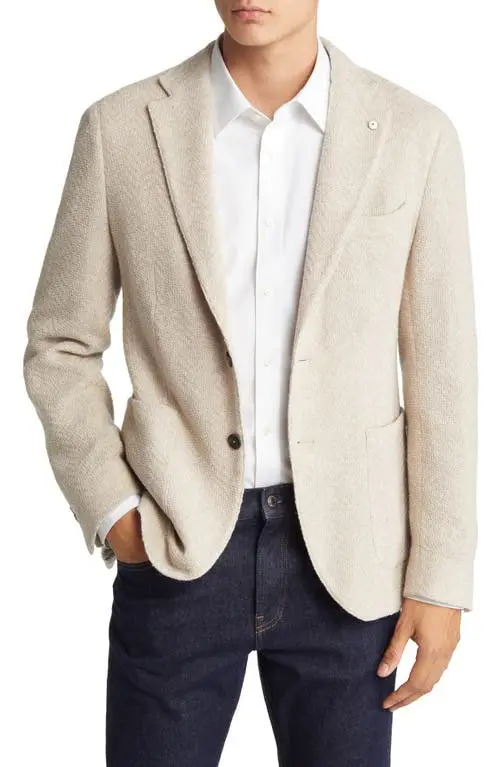 L.B.M. 1911 Wool Blend Sweater Jacket - Natural